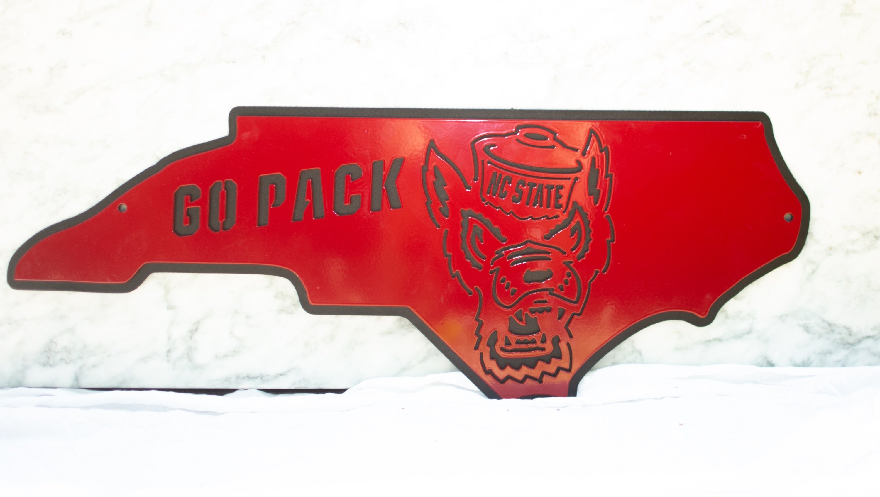 NC State Metal Sign North Carolina Outline Wolfpack – WillowRoots